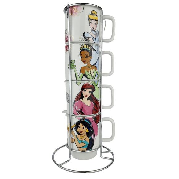 Disney | Dining | Disney Princesses Set Of 4 Stackable Mugs Cinderella ...